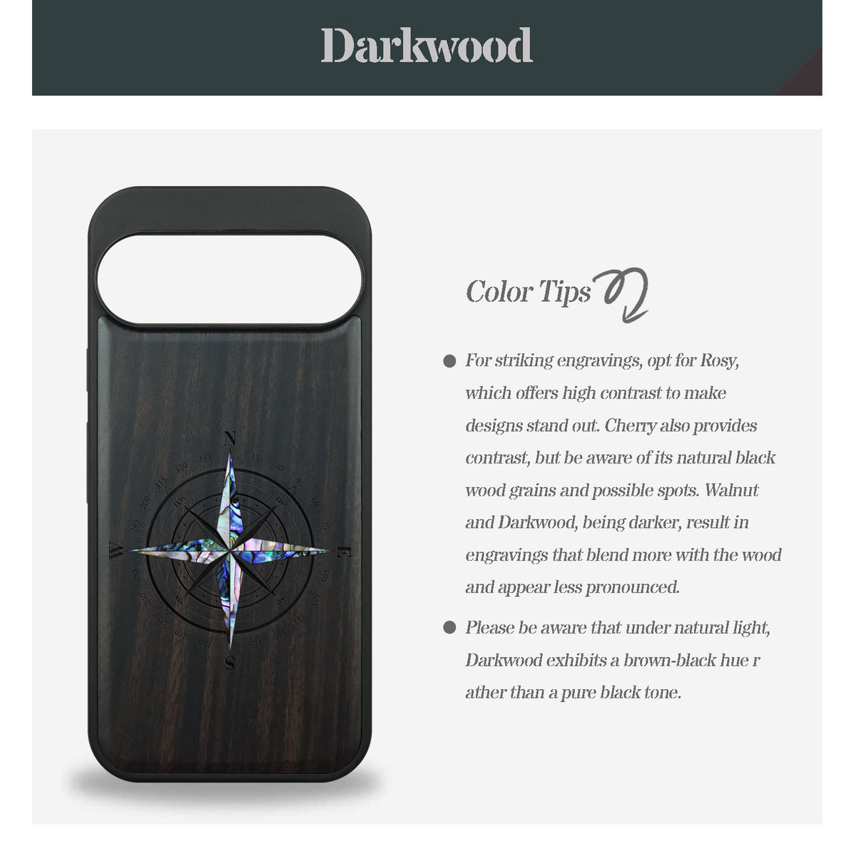 The Detailed Compass Rose, Hand-Inlaid Wood & Mother of Pearl Case - A ...
