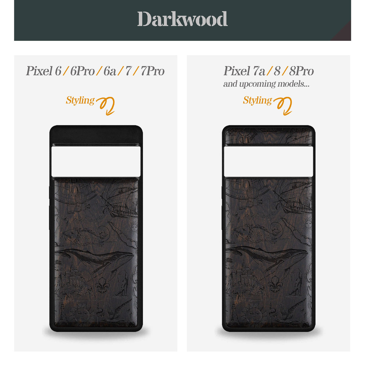 A Voyage of Vintage Visions, Classic Engraved Wood & TPU Case - Artisa ...